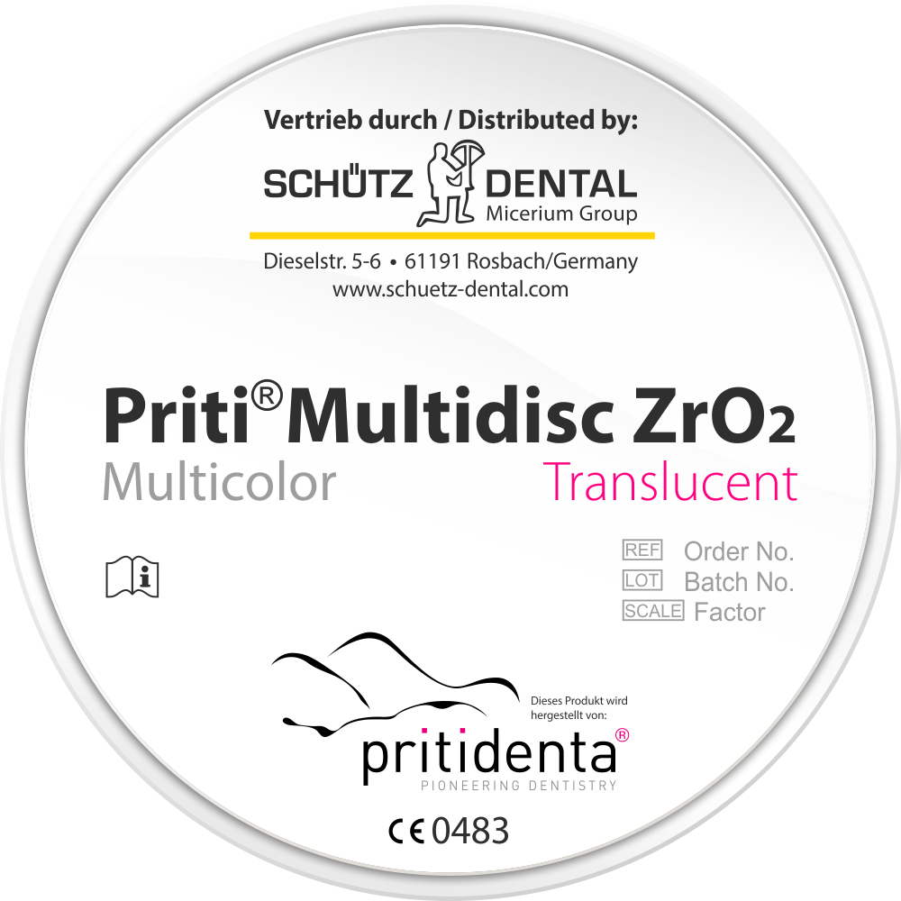 Priti®multidisc Zro2 Translucent 98x 14 14 Mm Weiß 220800